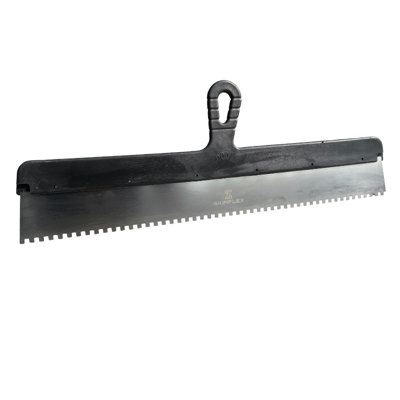 SERRATED SPATULA PLASTERING 600MM 6MM NOTCH SKIMFLEX STAINLESS STEEL