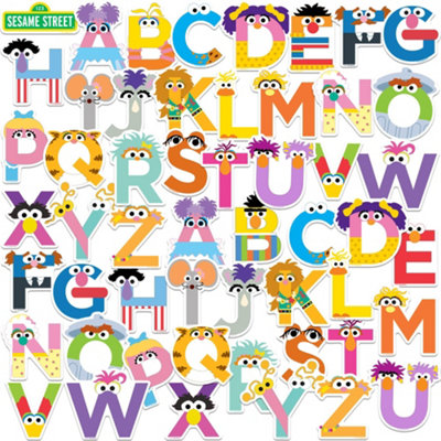 Sesame Street Deluxe Alphabet Stickers (Pack of 50) Multicoloured (One ...