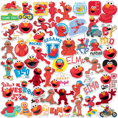 Sesame Street Deluxe Elmo Stickers (Pack of 50) Multicoloured (One Size)