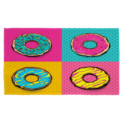 Set doughnut sweet food, donut cartoon pop art style (Kitchen Towel ...