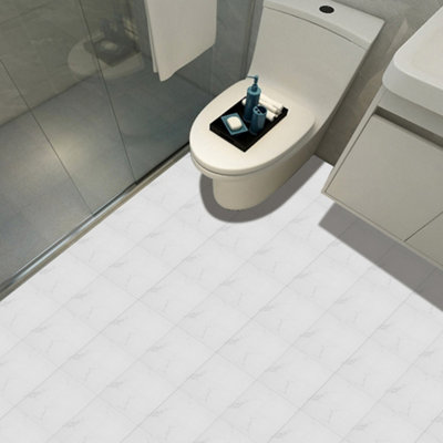 Set of 10 Anti-Slip Self-Adhesive PVC Floor Tiles 20cm W x 20cm L