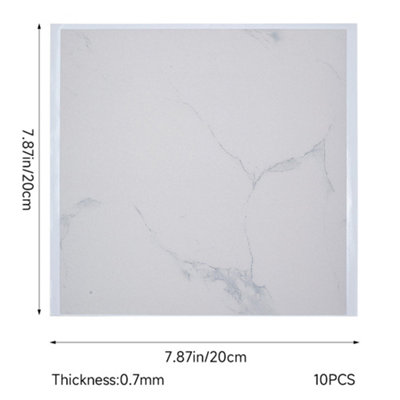 Set of 10 Anti-Slip Self-Adhesive PVC Floor Tiles 20cm W x 20cm L