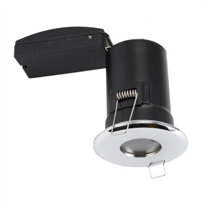 Set of 10 - Chrome IP65 Bathroom Recessed Fire Rated Downlights