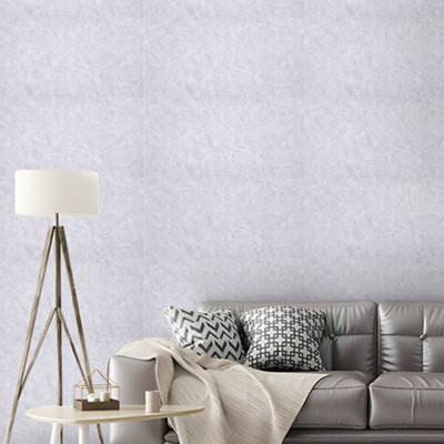 Set of 10 Marble Effect Wall Stickers Waterproof Peel and Stick Panels ...