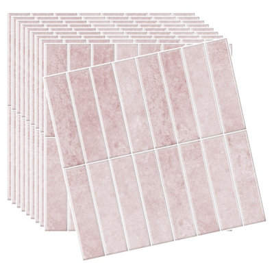 Set of 10 Self-adhesive 3D Wall Tile Stickers 30x30cm