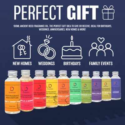 Set Of 11 Reed Diffuser Oil Bottle Aromatic Fragrance Refill Scent ...