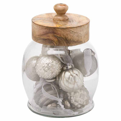 Set Of 12 Christmas Baubles In Display Jar | DIY at B&Q