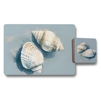 Set of 12 Placemat and Coaster Set With Wood Bottom In Trend Designer ...