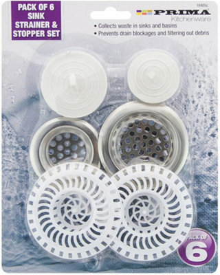 Set Of 12 Sink Strainer And Stopper Set Kitchen Drain Bathroom Basin ...