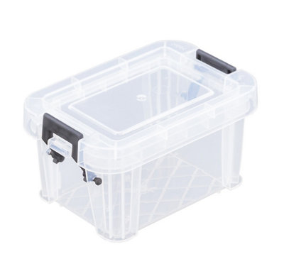 Set of 12 x 0.2L Mini Clip Top Allstore Stackable Storage Boxes Office ...