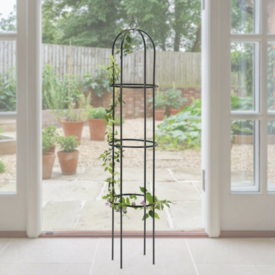 SET OF 2 1.9M OUTDOOR GARDEN METAL OBELISK TRELLIS CLIMBING PLANT ...
