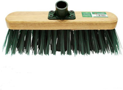 Set Of 2-12 Inch Broom Head Wooden Hard Yard Garden Sweeping Brush ...