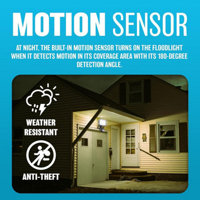 Set Of 2 150W Sensor Light Security Floodlight Outdoor Halogen Garden ...