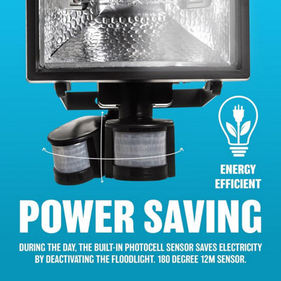 Set Of 2 150W Sensor Light Security Floodlight Outdoor Halogen Garden ...