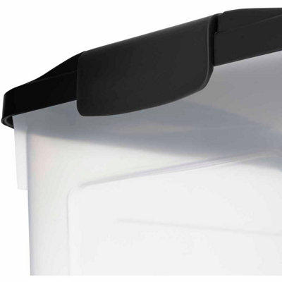 Set of 2 75L Storage Boxes with Clip Lids