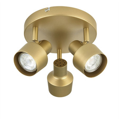 Set of 2 Anise - Brushed Gold 3 Way Adjustable Ceiling Spotlights