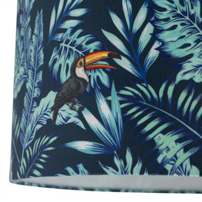 SET OF 2 AURA - CHROME TABLE LAMPS WITH TOUCAN VELVET SHADES