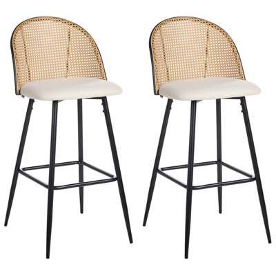 Set of 2 Bar Chairs CORNELL Metal Black