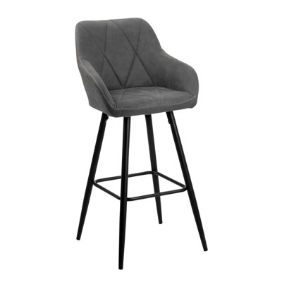Set of 2 Bar Chairs DARIEN Grey