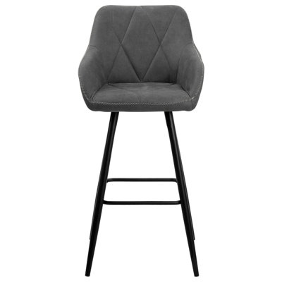 Set of 2 Bar Chairs DARIEN Grey