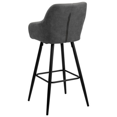 Set of 2 Bar Chairs DARIEN Grey