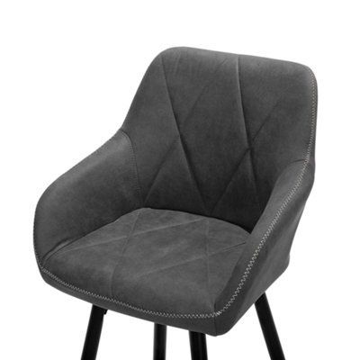 Set of 2 Bar Chairs DARIEN Grey