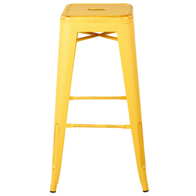 Set of 2 Bar Stools CABRILLO Metal Yellow