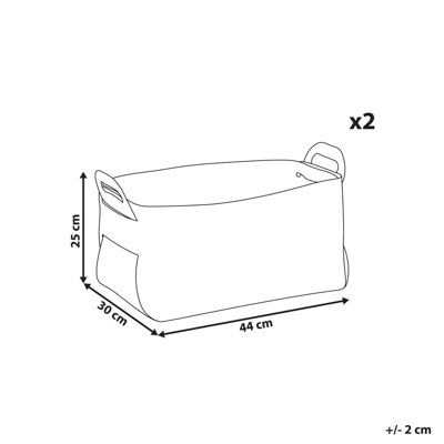 Set of 2 Baskets NUZI Faux Leather Golden Brown