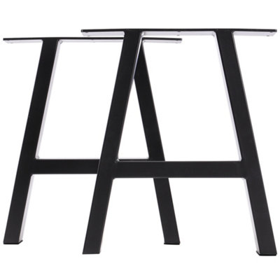 Set of 2 Black Industrial Trapezoid Metal Table Legs Furniture Legs W ...