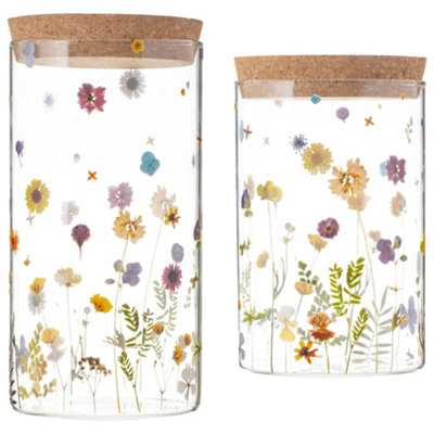 Set of 2 Botanics Glass Storage Jars Medium & Large | DIY at B&Q