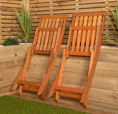 Set of 2 Bowness Outdoor Garden Patio Wooden Folding Chairs
