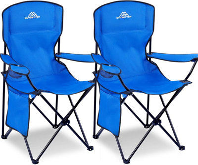 Set of 2 Camping Chair Lightweight Folding Portable with Cup Holder ...