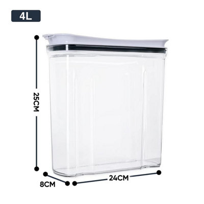 Set of 2 Cereal Storage Containers with Airtight Seal 4L BPA-Free Food ...