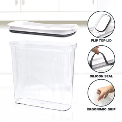 Set of 2 Cereal Storage Containers with Airtight Seal 4L BPA-Free Food ...