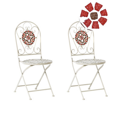 Set of 2 Chairs SPELLO Metal White | DIY at B&Q