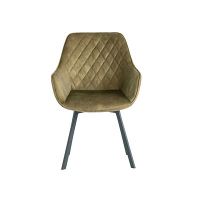 Set of 2 Chloe Velvet Dining Chairs Range of Colours Swivel Black ...