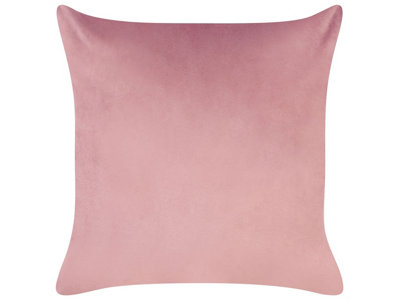 Set of 2 Decorative Cushions CARANDAY Velvet 45 x 45 cm Pink Plant Pattern