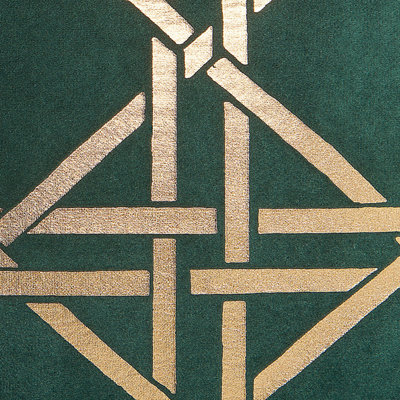 Set of 2 Decorative Cushions CASSIA 45 x 45 cm Dark Green Geometric Pattern