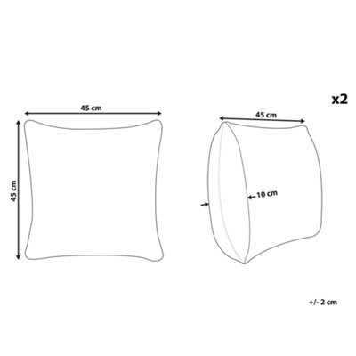 Set of 2 Decorative Cushions NELLAD Leather 45 x 45 cm Grey Patchwork