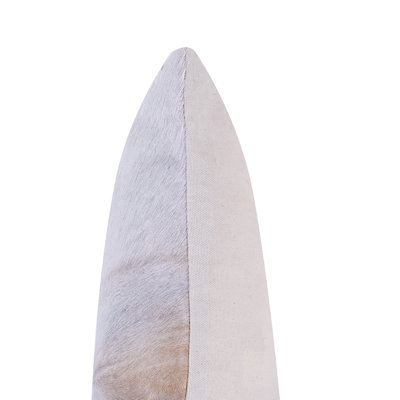 Set of 2 Decorative Cushions NELLAD Leather 45 x 45 cm Grey Patchwork