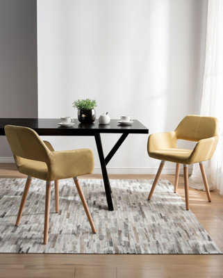 Set of 2 Dining Chairs CHICAGO Mustard