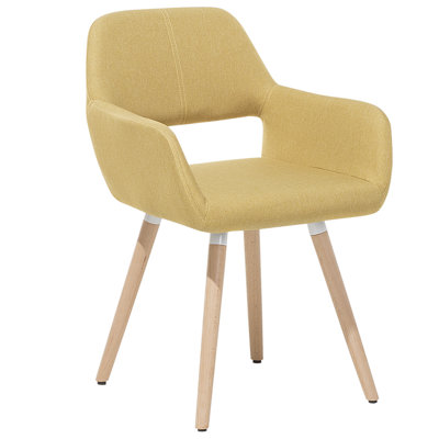 Set of 2 Dining Chairs CHICAGO Mustard