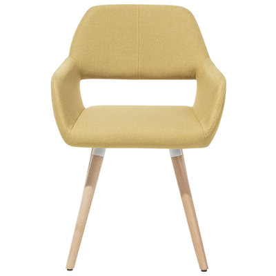 Set of 2 Dining Chairs CHICAGO Mustard