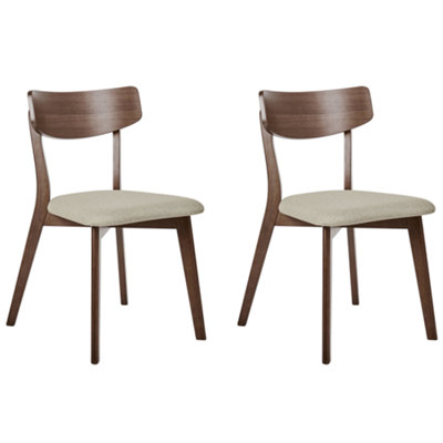 Set of 2 Dining Chairs HOPE Light Beige