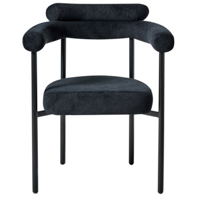 Set of 2 Dining Chairs LYNEY Fabric Black