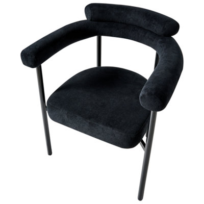 Set of 2 Dining Chairs LYNEY Fabric Black