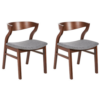 Set of 2 Dining Chairs MAROA Wood Light Grey