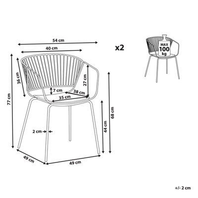 Set of 2 Dining Chairs RIGBY Metal Gold