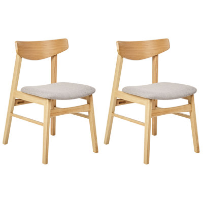 Set of 2 Dining Chairs SMILEY Light Grey