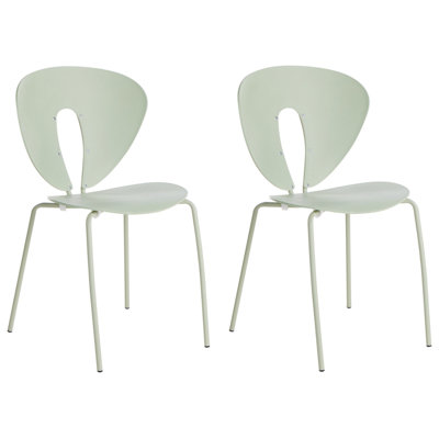 Set of 2 Dining Chairs TRACY Light Green